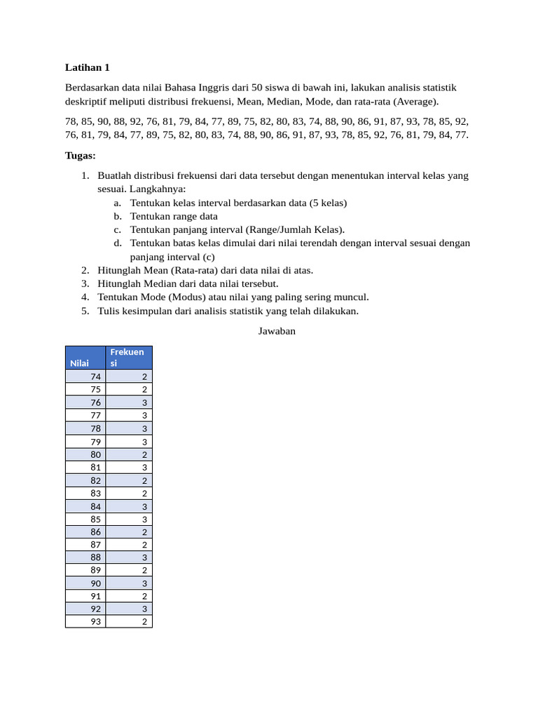 Meeting 4 Latihan Analisis Deskriptif Statistik | PDF