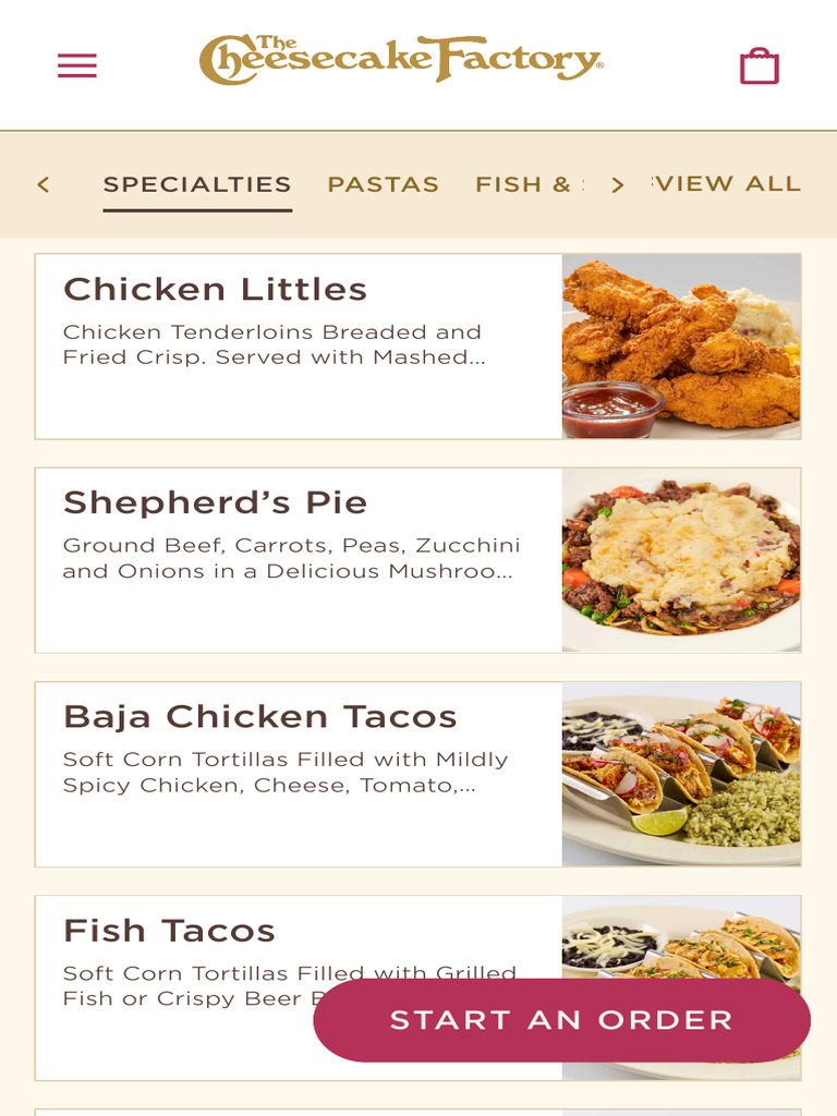 Menu the Cheesecake Factory | PDF