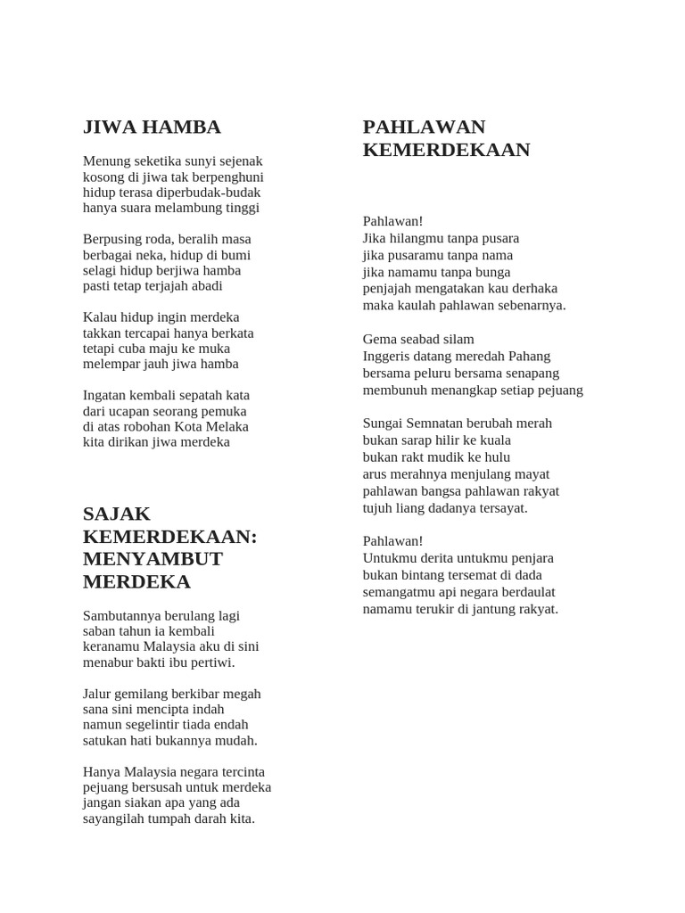 Sajak Jiwa Hamba | PDF