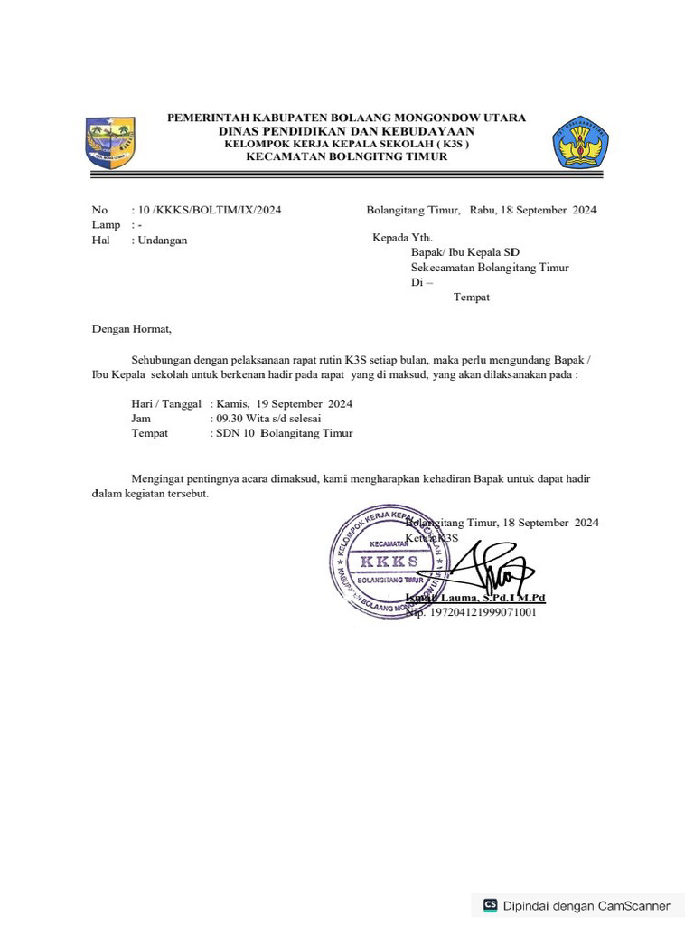 Undangan K3S September | PDF