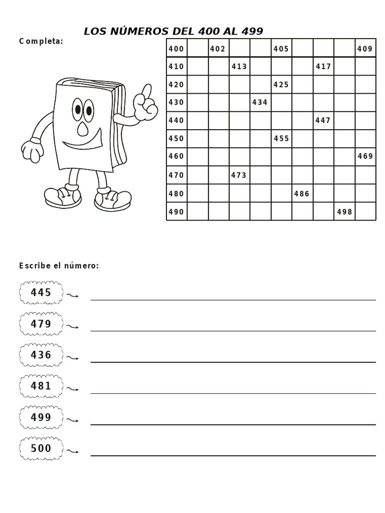 Los Números Del 400 Al 499 | PDF