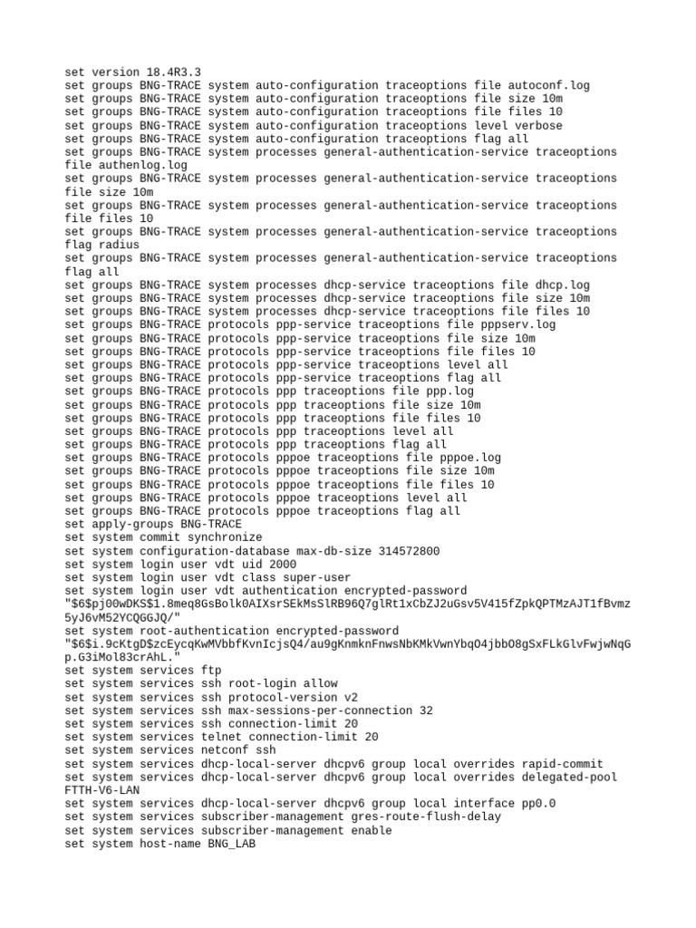 BNG Config Init | PDF