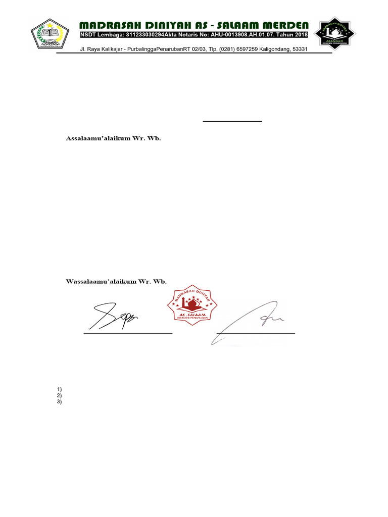 SURAT Rekom KE MWCNU Lomba Profile MDT 2024 | PDF