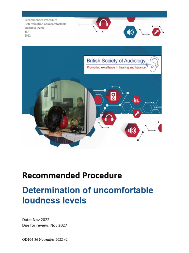 BSA - Recommeded Procedure Unconfortable Loudness | PDF