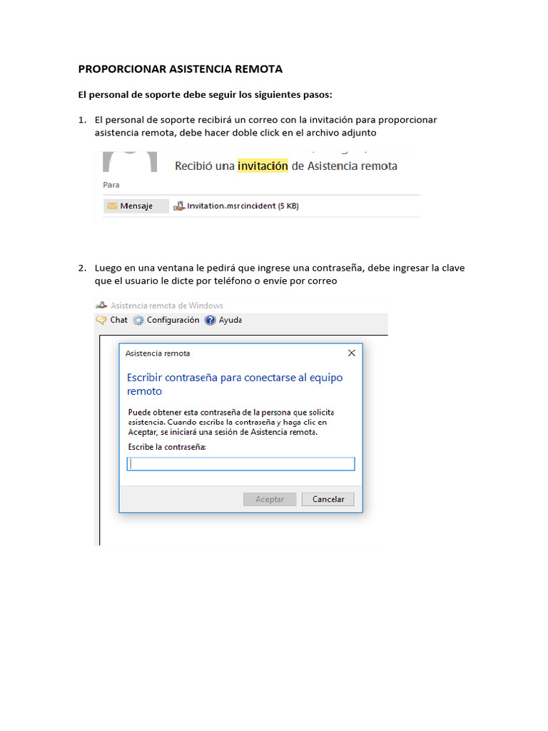 Asistencia remota en Windows v3 - soporte | PDF