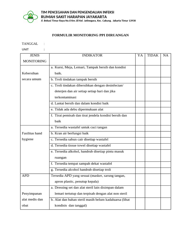 Form Ceklist Dan Bukti Supervisi PPI | PDF
