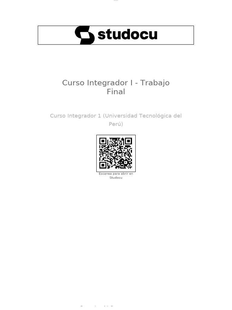 Curso Integrador I Trabajo Final | PDF