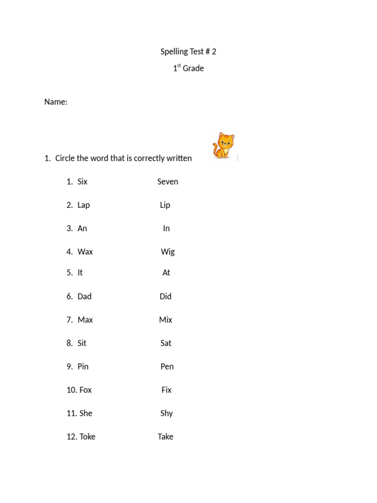 Spelling Test 02 | PDF