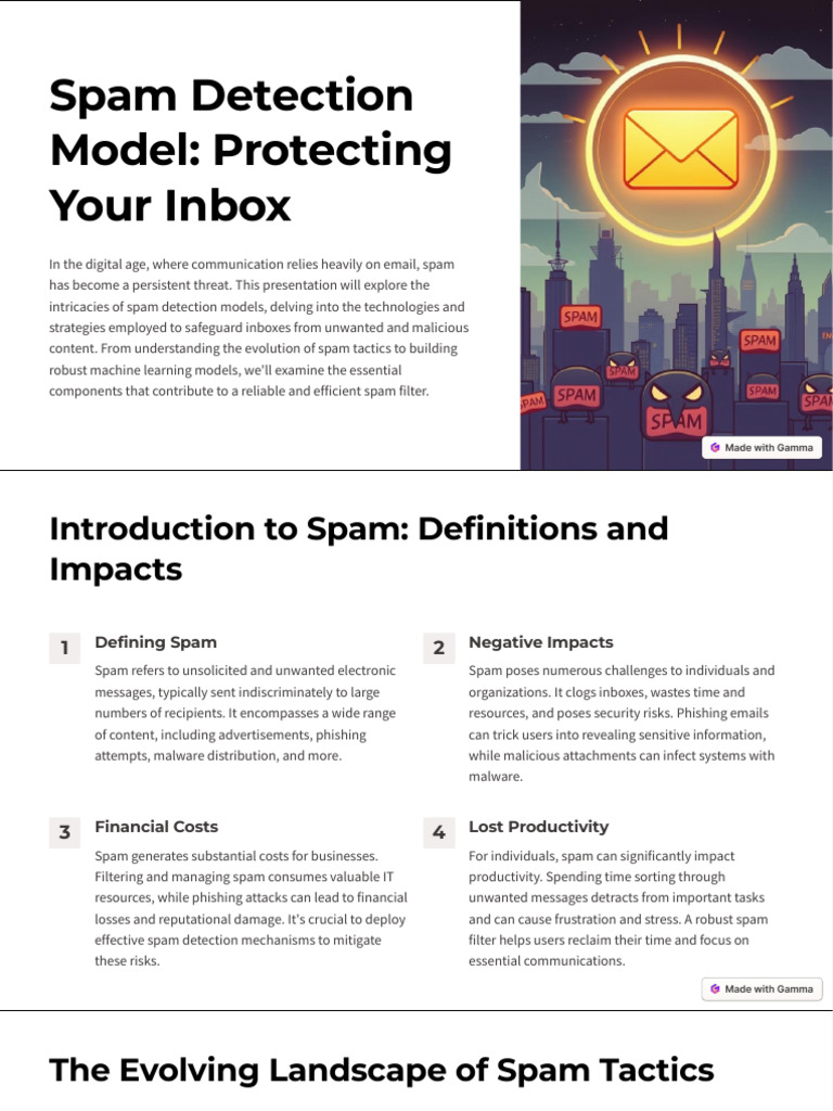 Spam Detection Model Protecting Your Inbox 2 | PDF