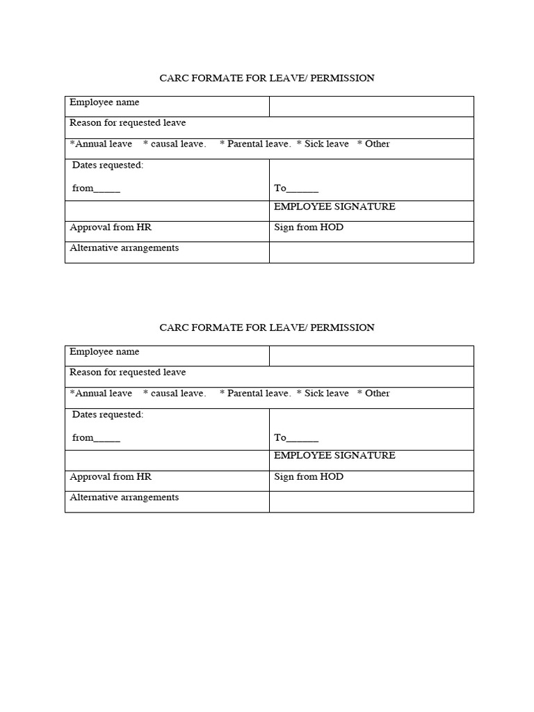 Leave Formate | PDF