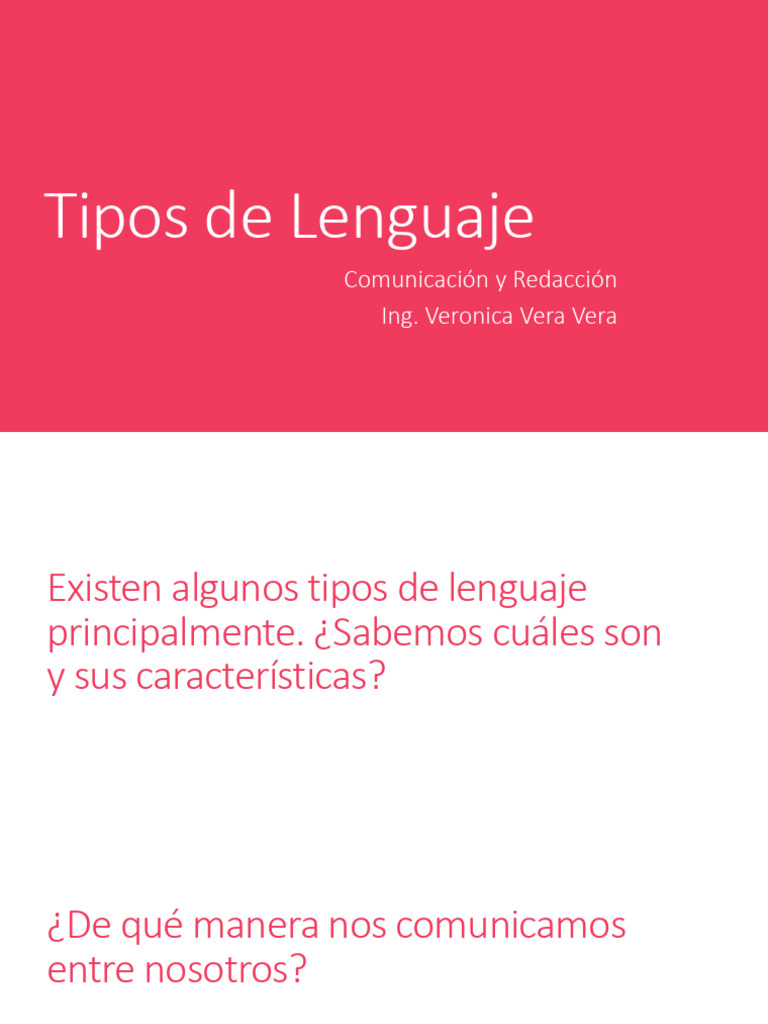 Sesion4 - Tipos de Lenguaje | PDF | Crecimiento personal y profesional ...