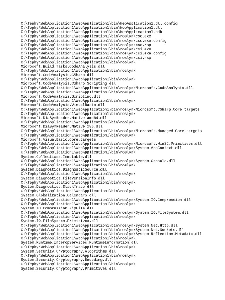 WebApplication1 Csproj FileListAbsolute | PDF