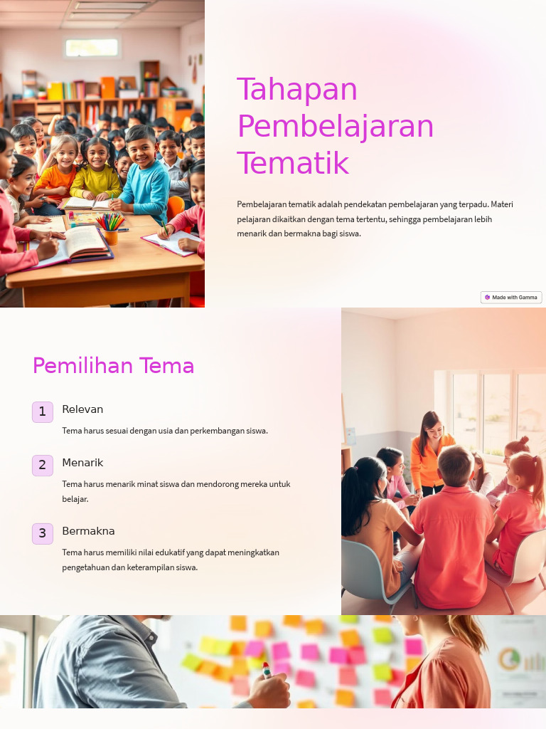 Tahapan Pembelajaran Tematik | PDF