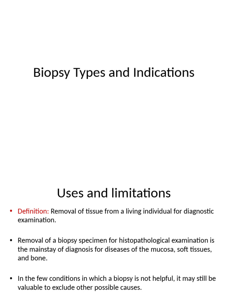 Indications and Types of Biopsies | PDF