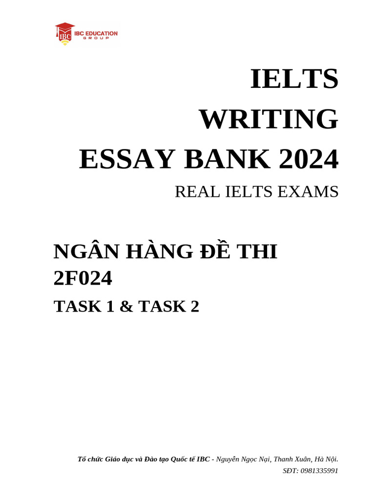 Ielts Writing Essay Bank 2024 | PDF