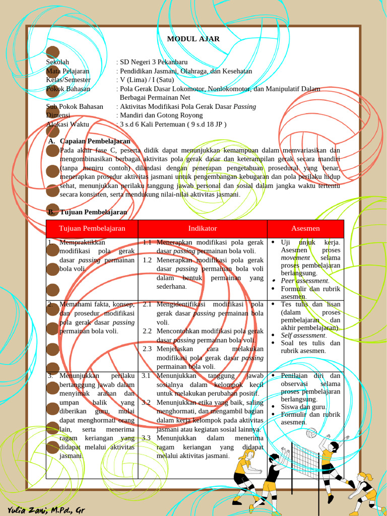 Modul Ajar Permainan Bola Voli | PDF