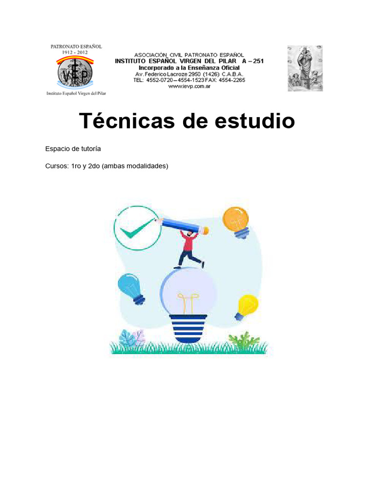 Cuadernillo Técnicas de Estudio | PDF