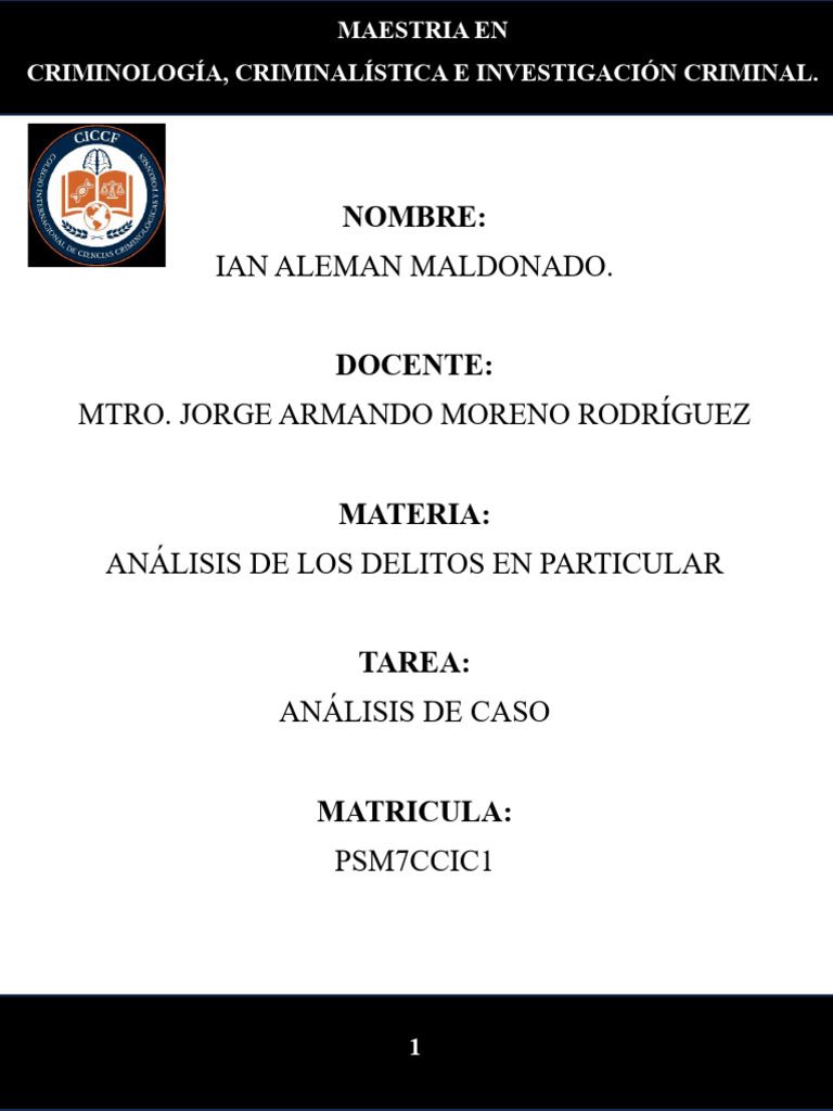 Ian Aleman Maldonado-Análisis de Los Delitos en Particular | PDF