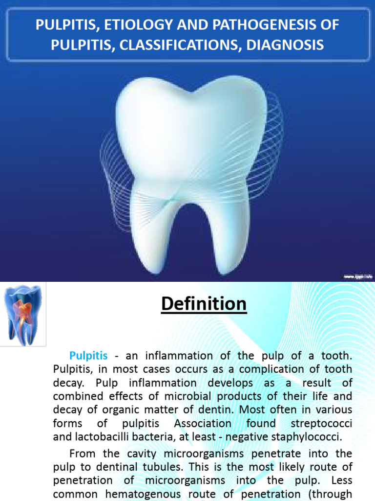 V Nicolaiciuc Y3S6L2 PULPITIS ETIOLOGY AND PATHOGENESIS | PDF