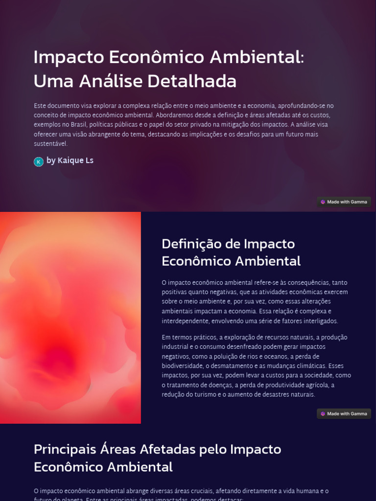 Impacto Economico Ambiental Uma Analise Detalhada | PDF