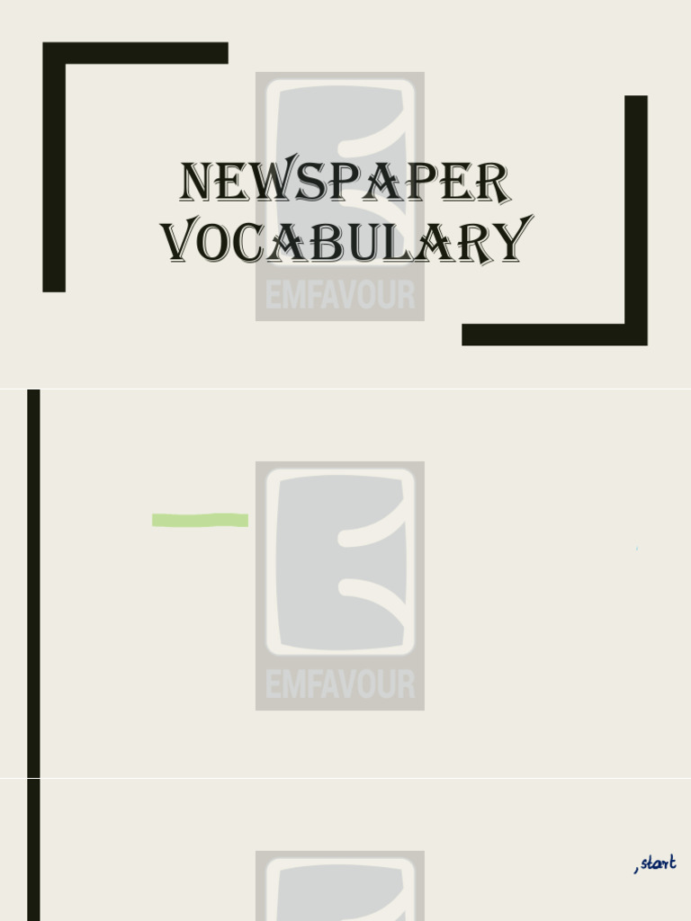 English - Newspaper Based Vocabulary | PDF