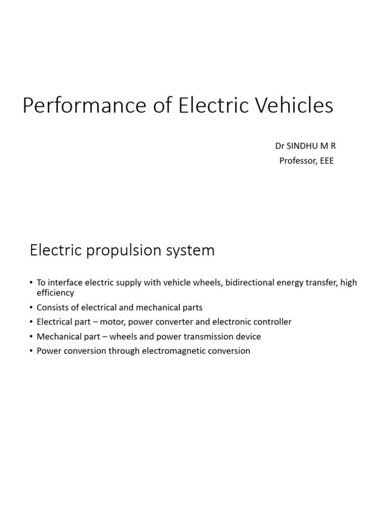 Electric Vehicle Performance Analysis | PDF