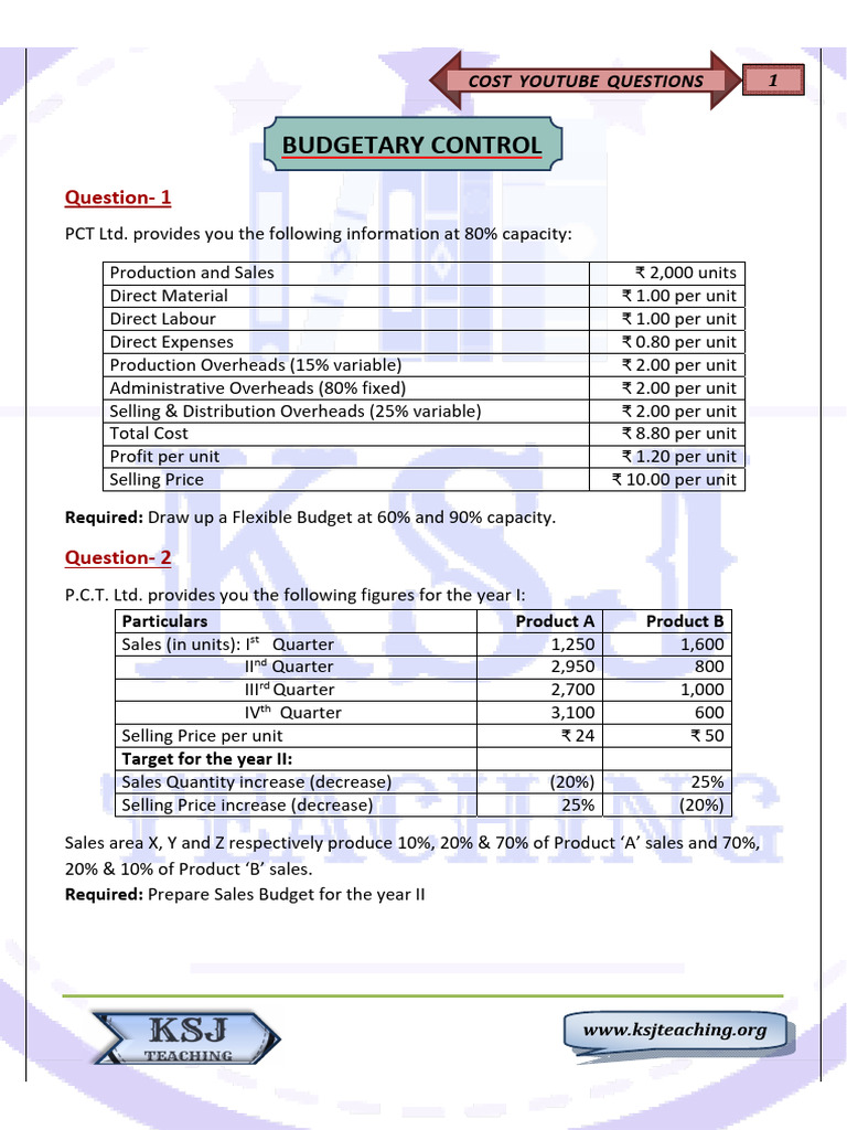 15 Budgetary Control | PDF