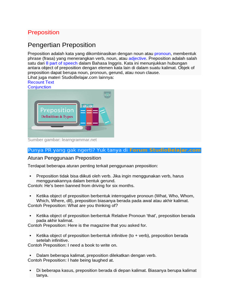 Preposition | PDF
