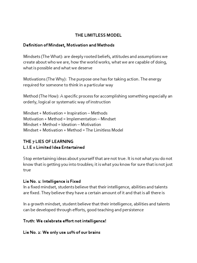 The Limitless Model-1 | PDF