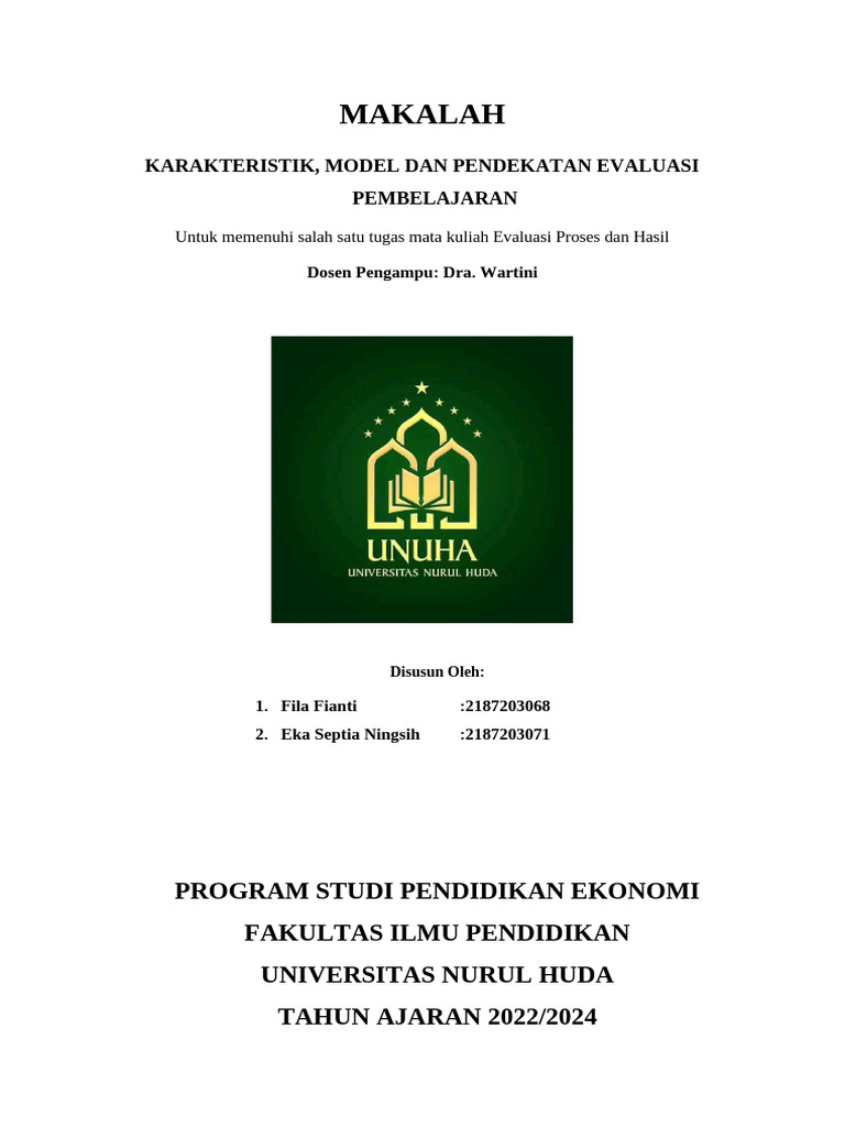 MAKALAH Evaluasi Pembelajaran | PDF