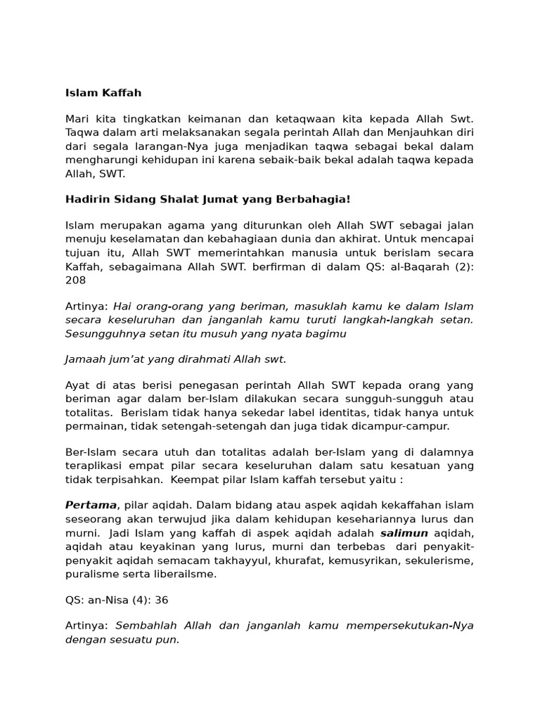 Islam Kaffah. ke 2 | PDF