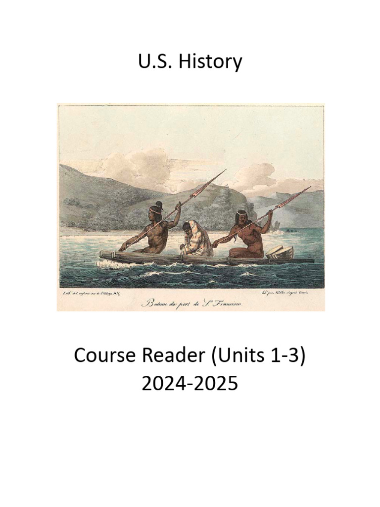 U.S. History Reader (Units 1-3) 2024-25 | PDF
