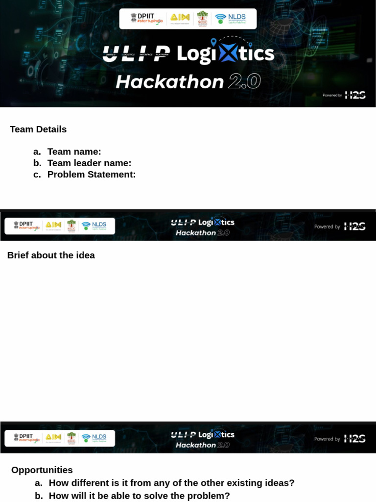 ULIP Logixtics Hackathon 2.0 - Idea Submission | PDF