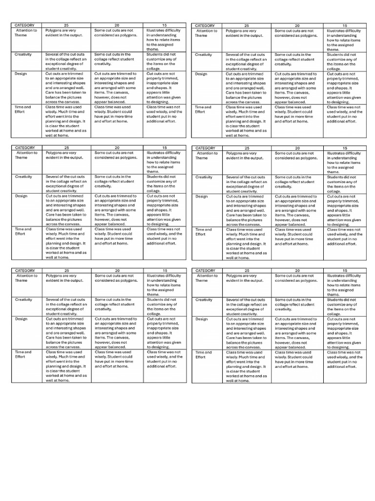 Collage Rubrics | PDF