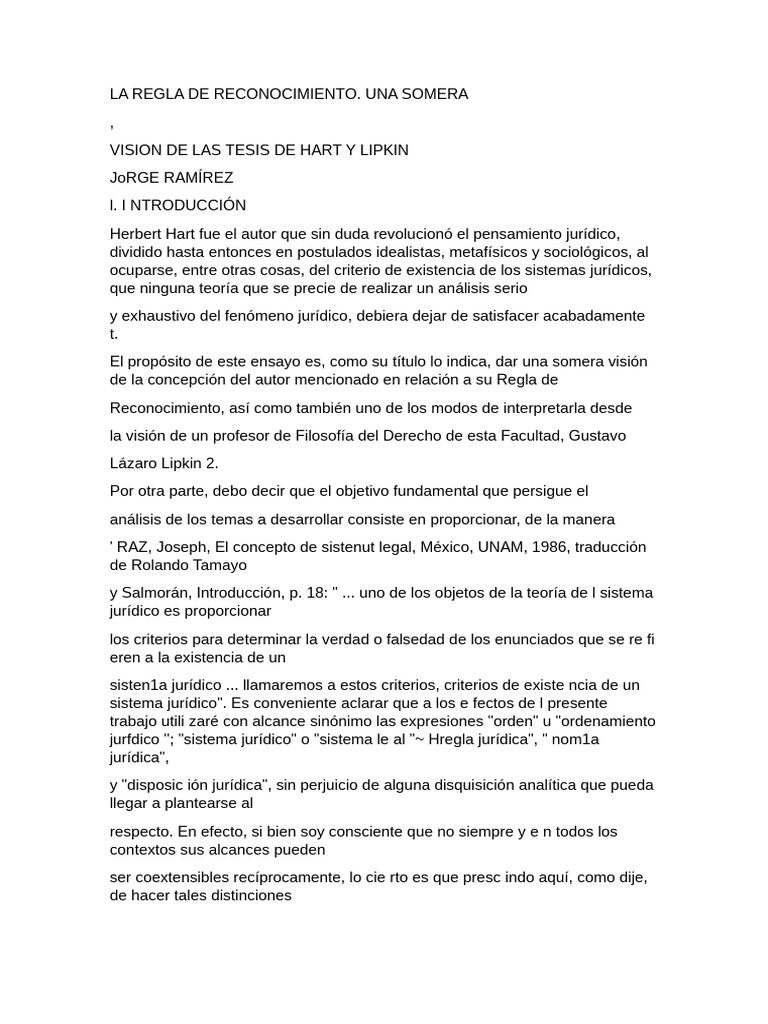 La Regla de Reconocimiento de Hart | PDF | Filosofía