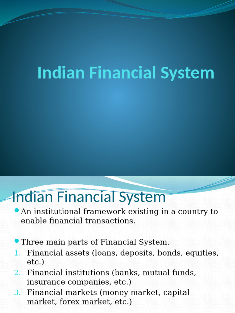 Overview of the Indian Financial System | PDF | Derivative (Finance ...