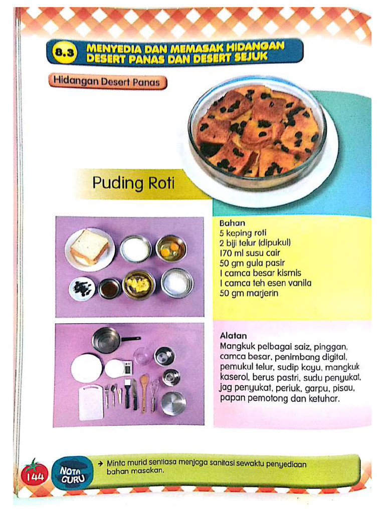 Nota Puding Roti Dan Sagu Gula Melaka | PDF