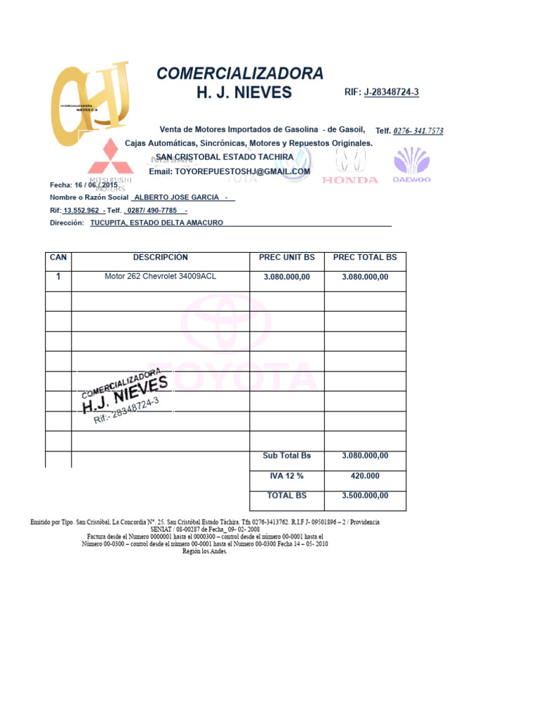 Factura de Comercializadora 5 PDF Free | PDF