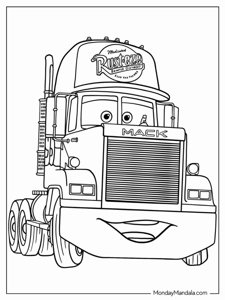 Mack Hauler Truck Coloring Page | PDF
