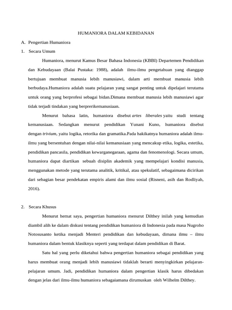 Humaniora Dalam Kebidanan | PDF