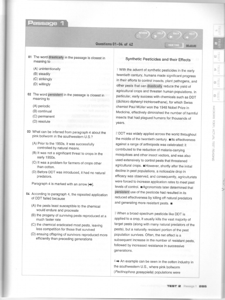 Toefl Reading Test 2 Pdf 1950