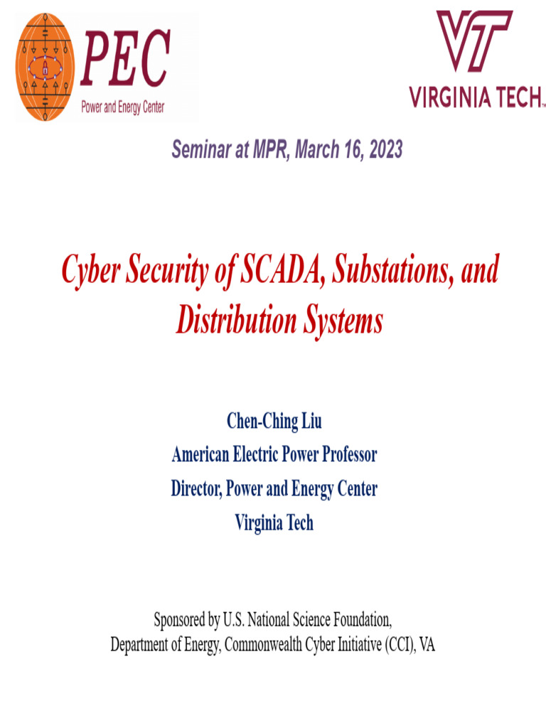 Presentation1 CCLiu Cyber Physical System Security of A Power Grid | PDF