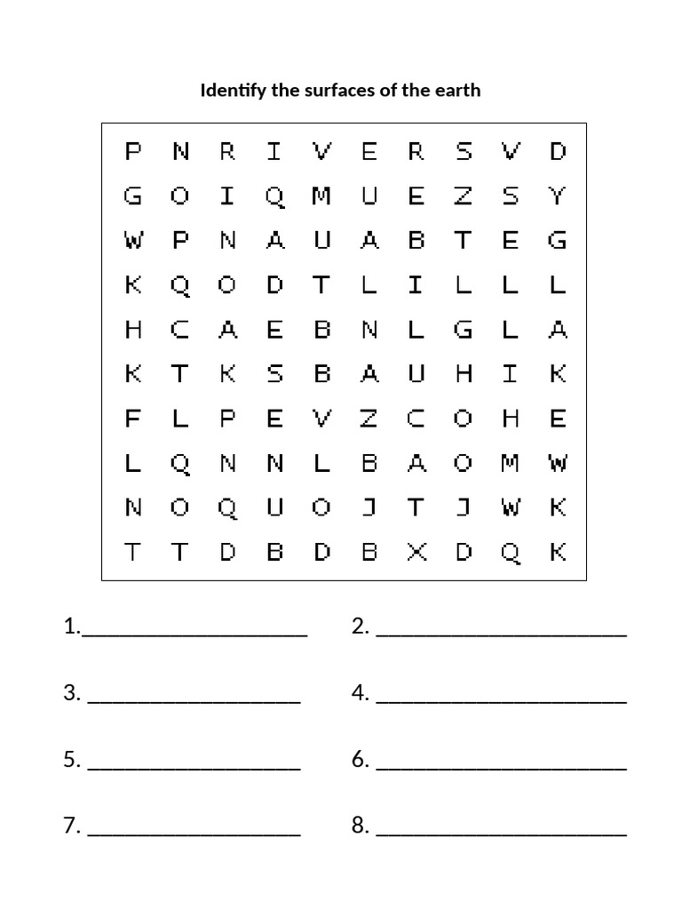 Identify The Surfaces of The Earth | PDF