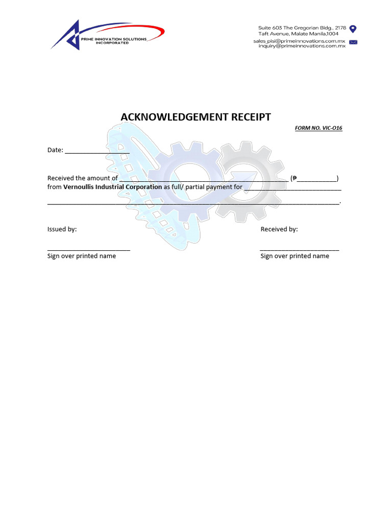 16-Acknowledgement Receipt | PDF