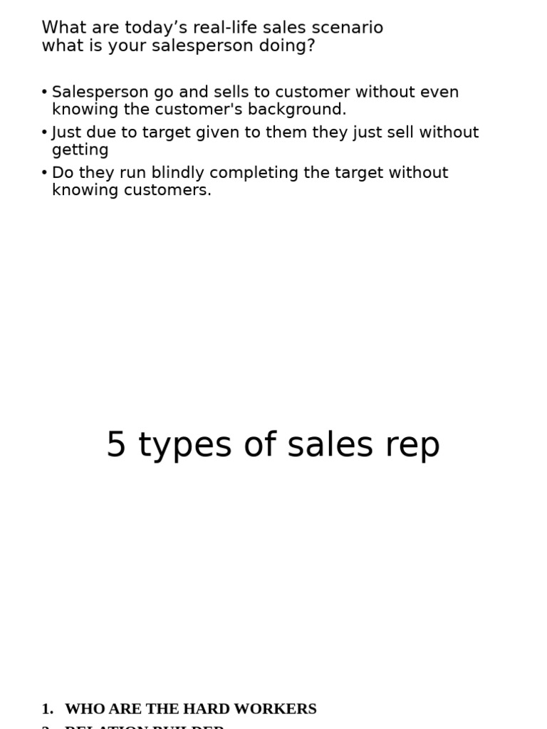 What Are Today's Real-Life Sales Scenario | PDF