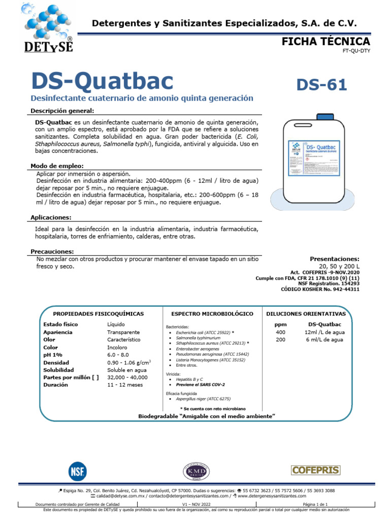 FT DS-Quatbac 6 ML | PDF
