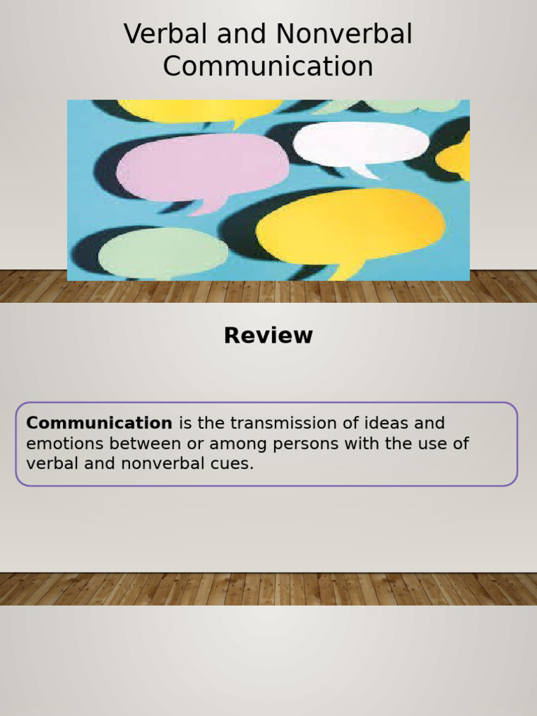 Verbal and Nonverbal Communication | PDF