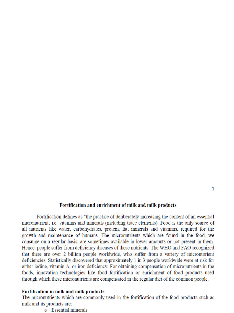 Dairy Product Fortification | PDF