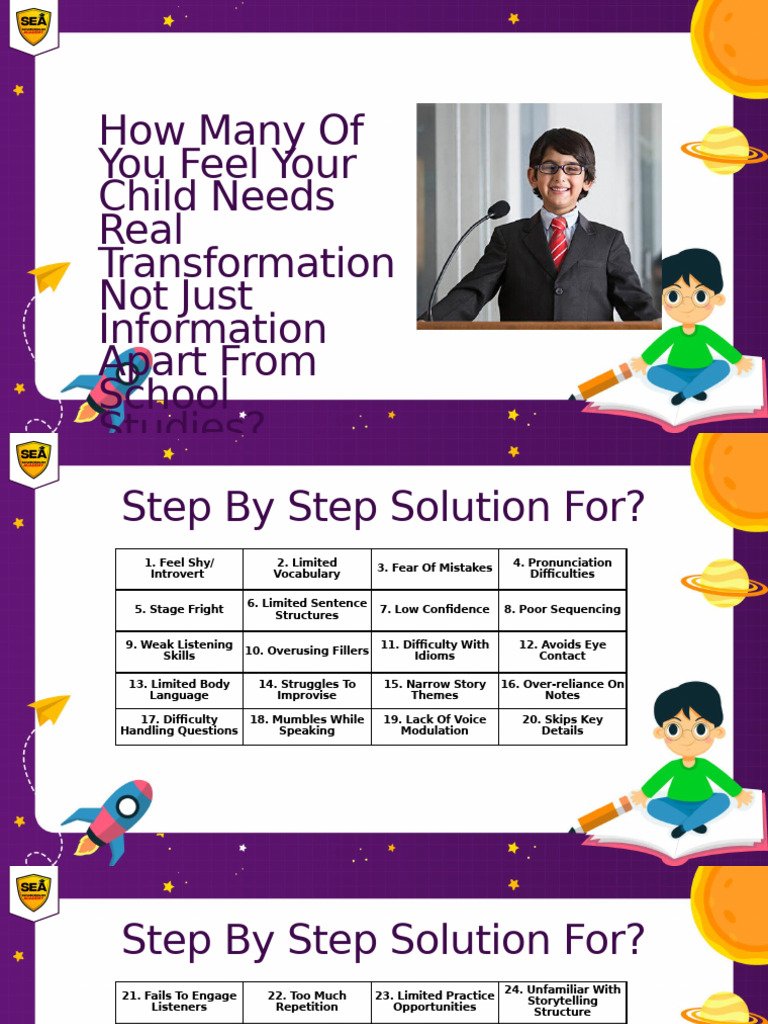 How Many of You Feel Your Child Needs Real Transformation Not Just Information Apart From School ...