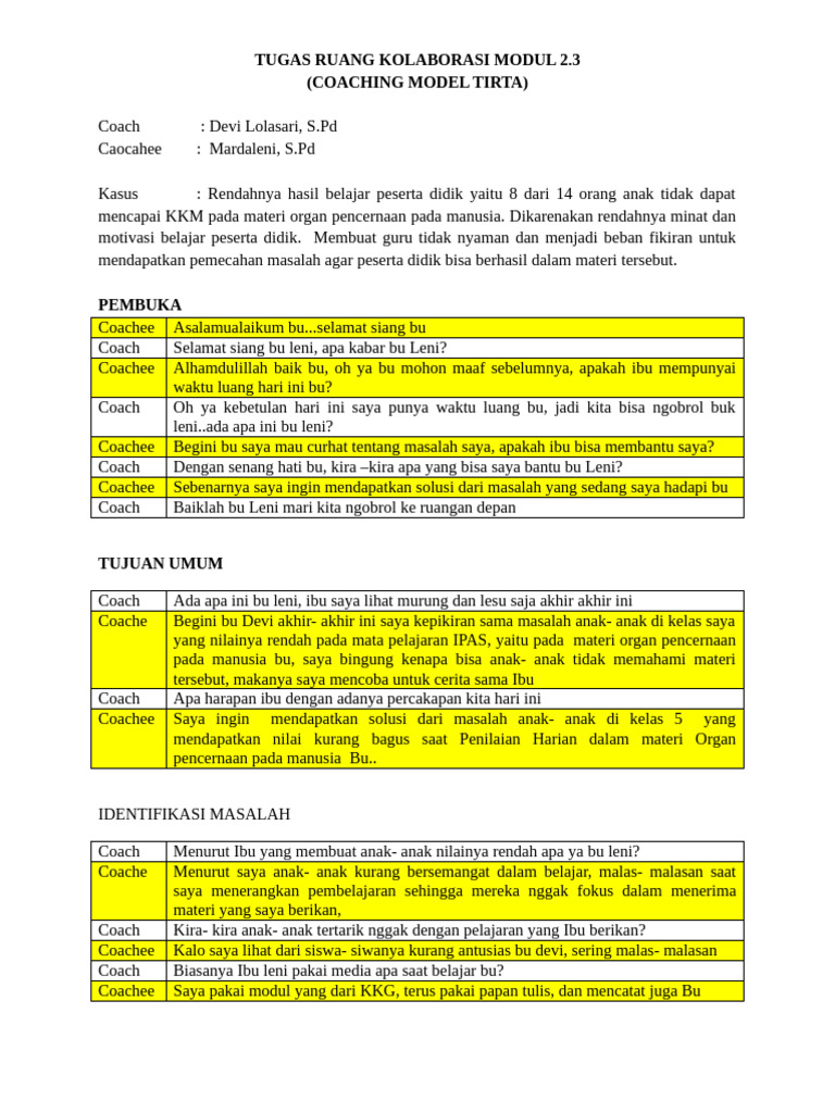 Tugas Ruang Kolaborasi Coaching 2.3 | PDF